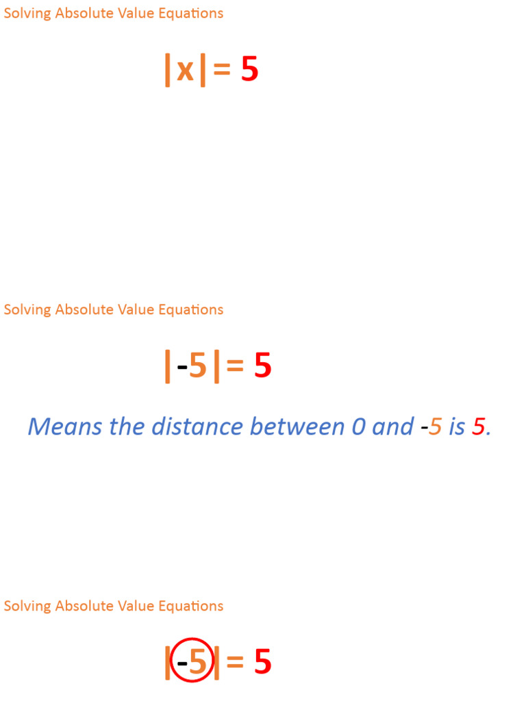 Solving Absolute Value Equation C 2022 23 | PDF | Equations ...