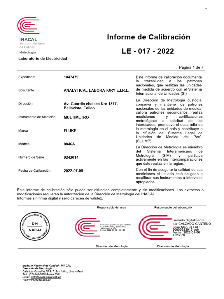 Le-017-2022 Informe - Multímetro (Pta-021) | PDF