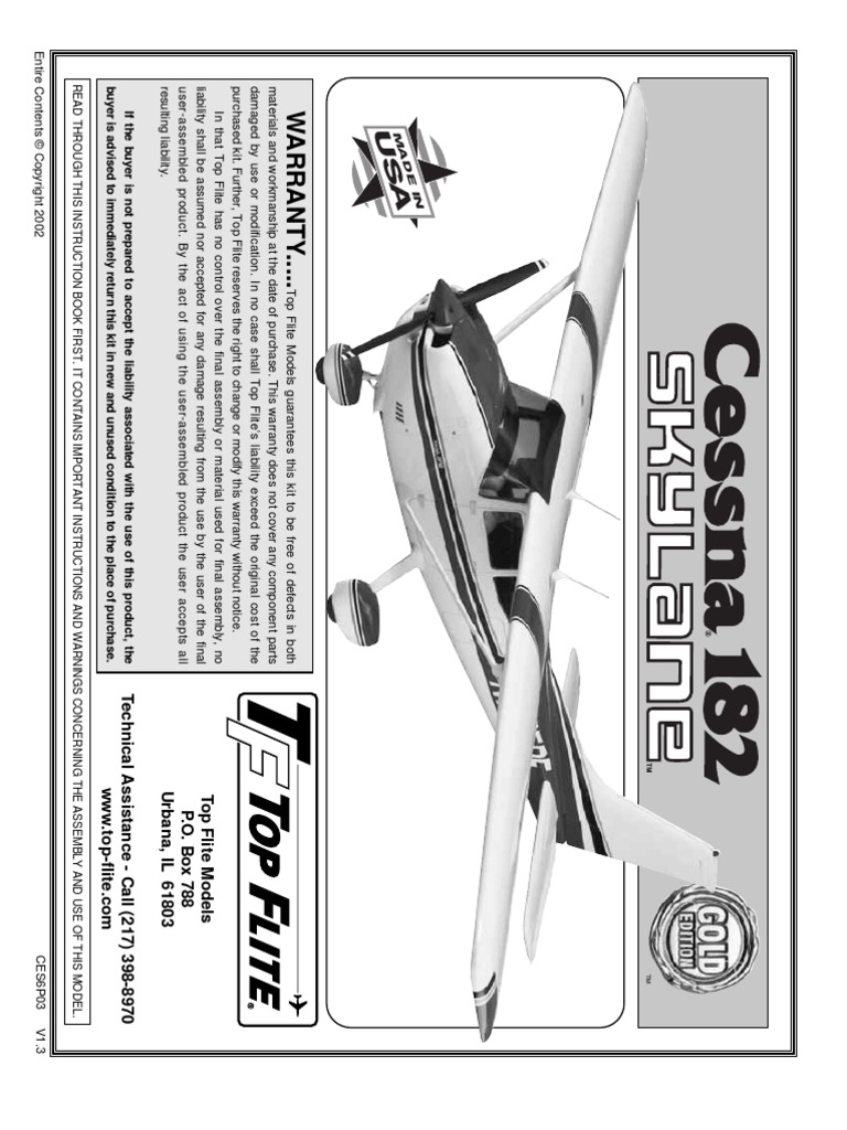 Cessna 182 Skayline | PDF | Flight Control Surfaces | Rudder