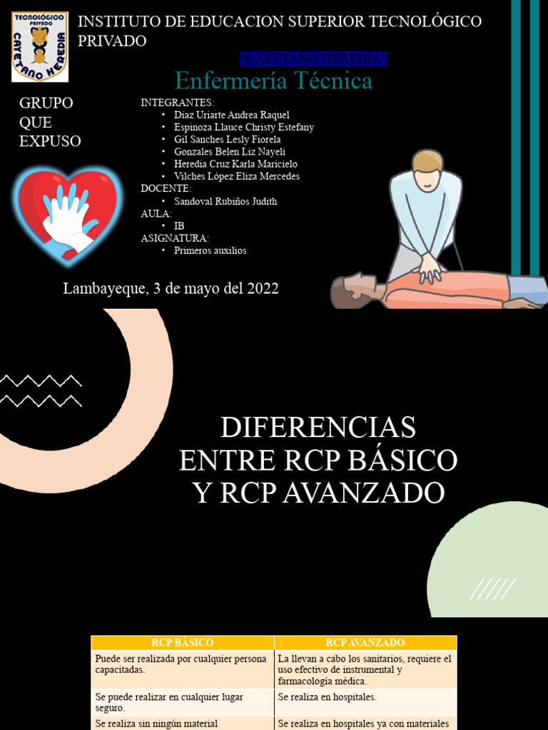 Diferencias Entre RCP Basico y RCP Avanzado | PDF