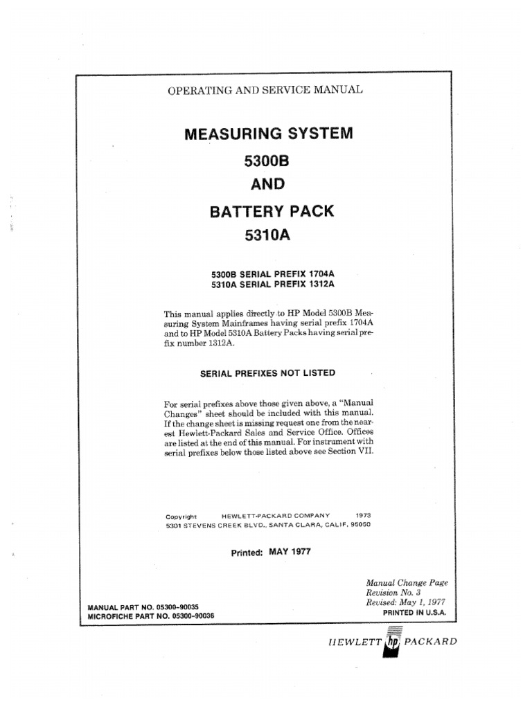 HP 5300B, 5310A Operating & Service | PDF