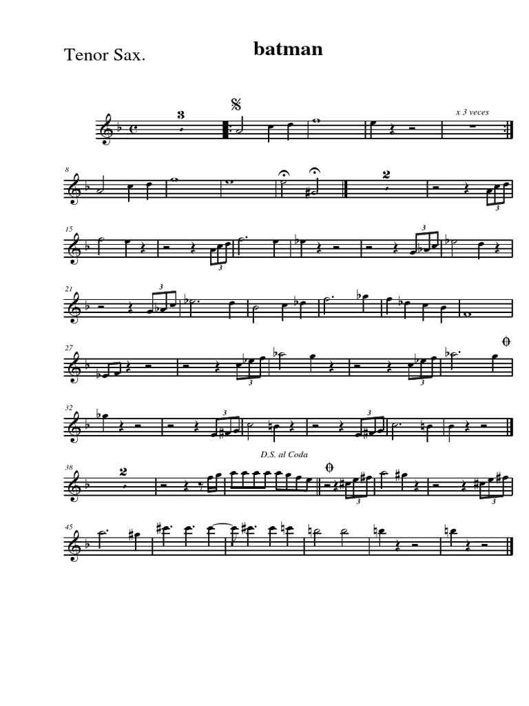 Batman - 001 Tenor Sax. | PDF