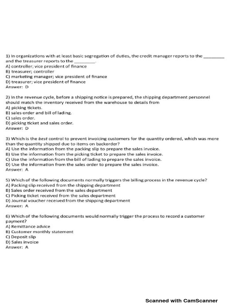 AIS Test Bank (With Answers) | PDF