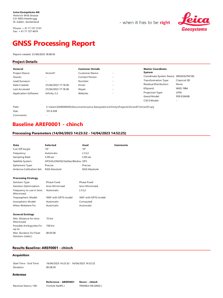 ABEL 01 GNSS Processing Report | PDF
