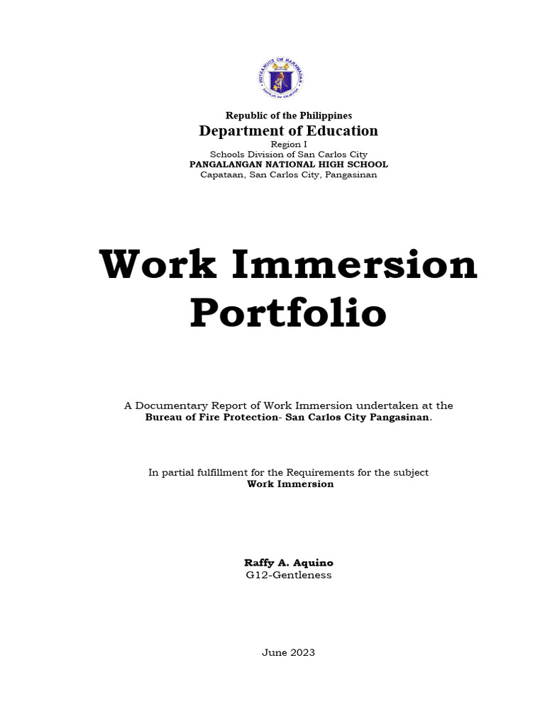 Raffy Immersion | PDF | Firefighter | Personal Protective Equipment