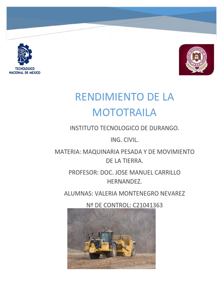Rendimiento de Mototraila 657G | PDF | Geografía Física | Ciencias de la Tierra