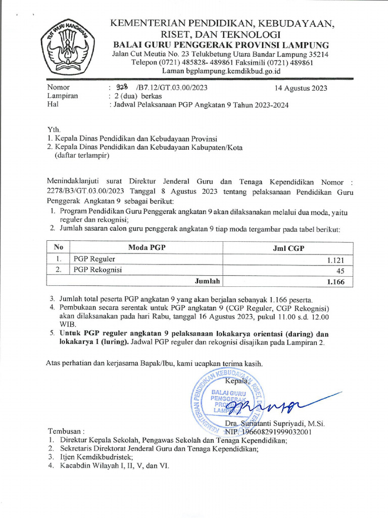 928 Jadwal Pelaksanaan Pgp Angkatan 9 Tahun 2023 2024 0001 Pdf