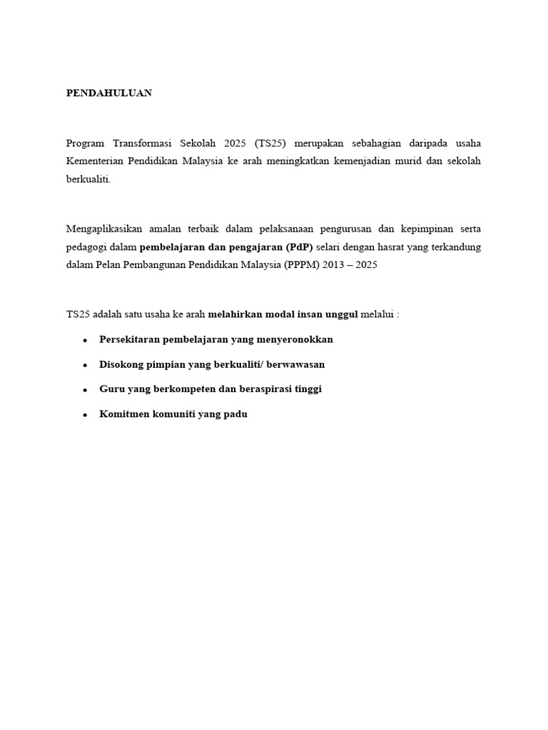 Program Transformasi Sekolah 2025 | PDF