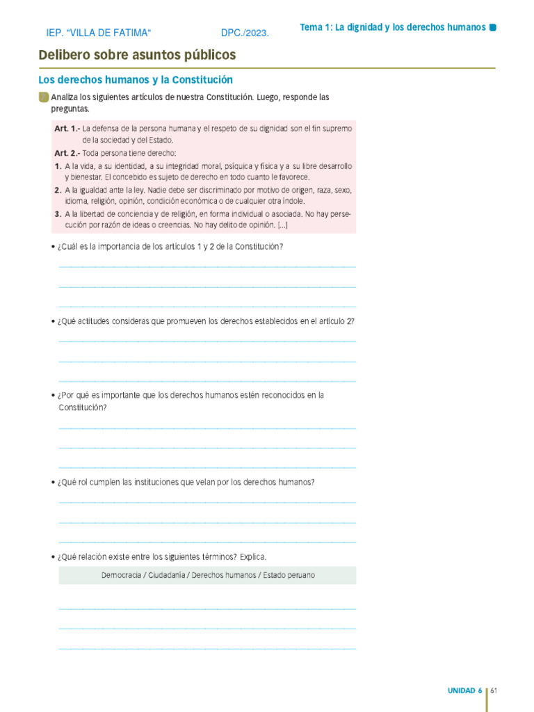 1°actividad-Dpc 20 1 | PDF | Derechos humanos | Derechos