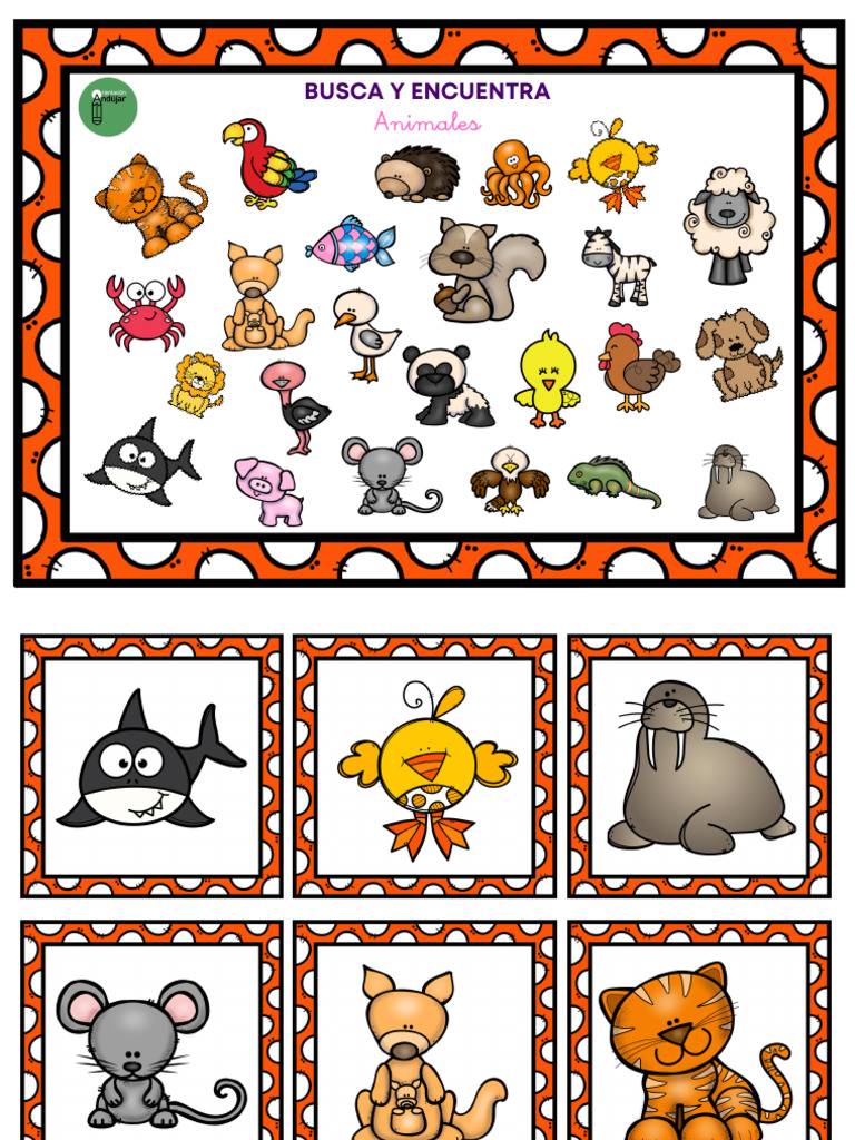 Busca y Encuentra Animales 3onivel 24 Imagenes | PDF