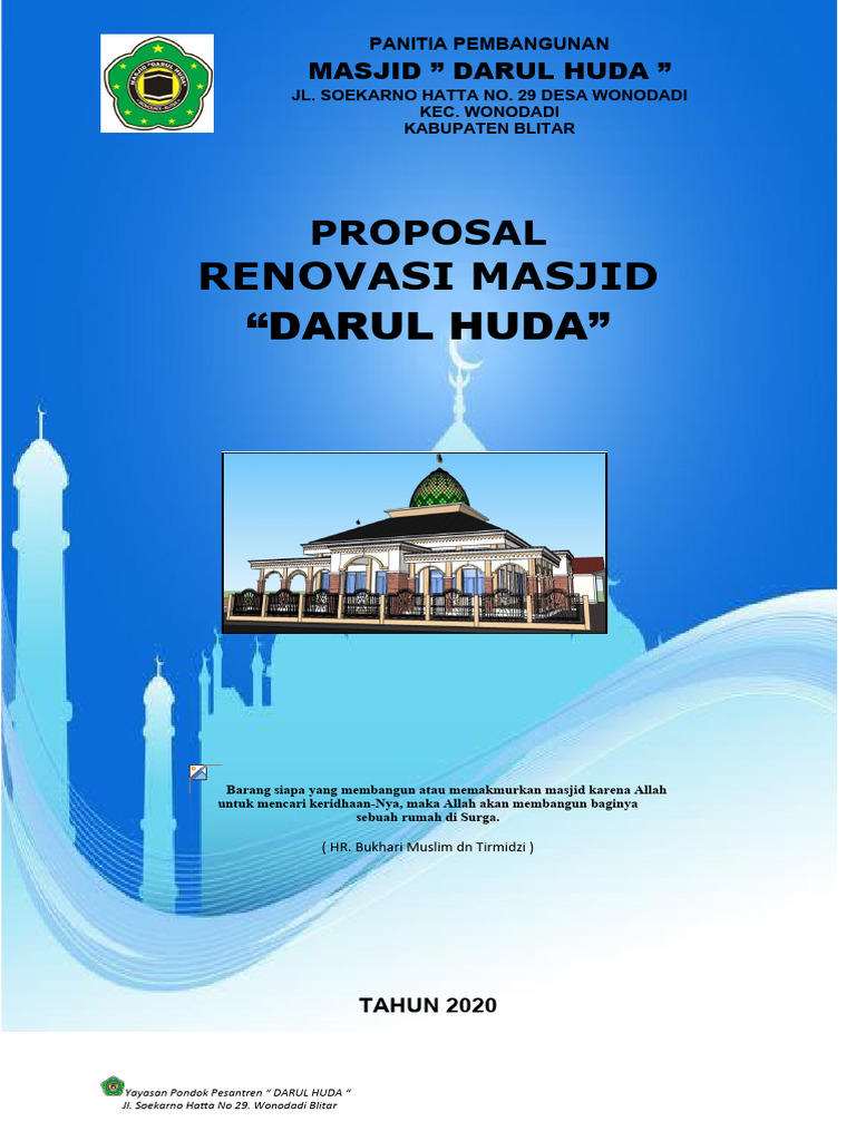Proposal - Renovasi - Masjid - Darul Huda | PDF