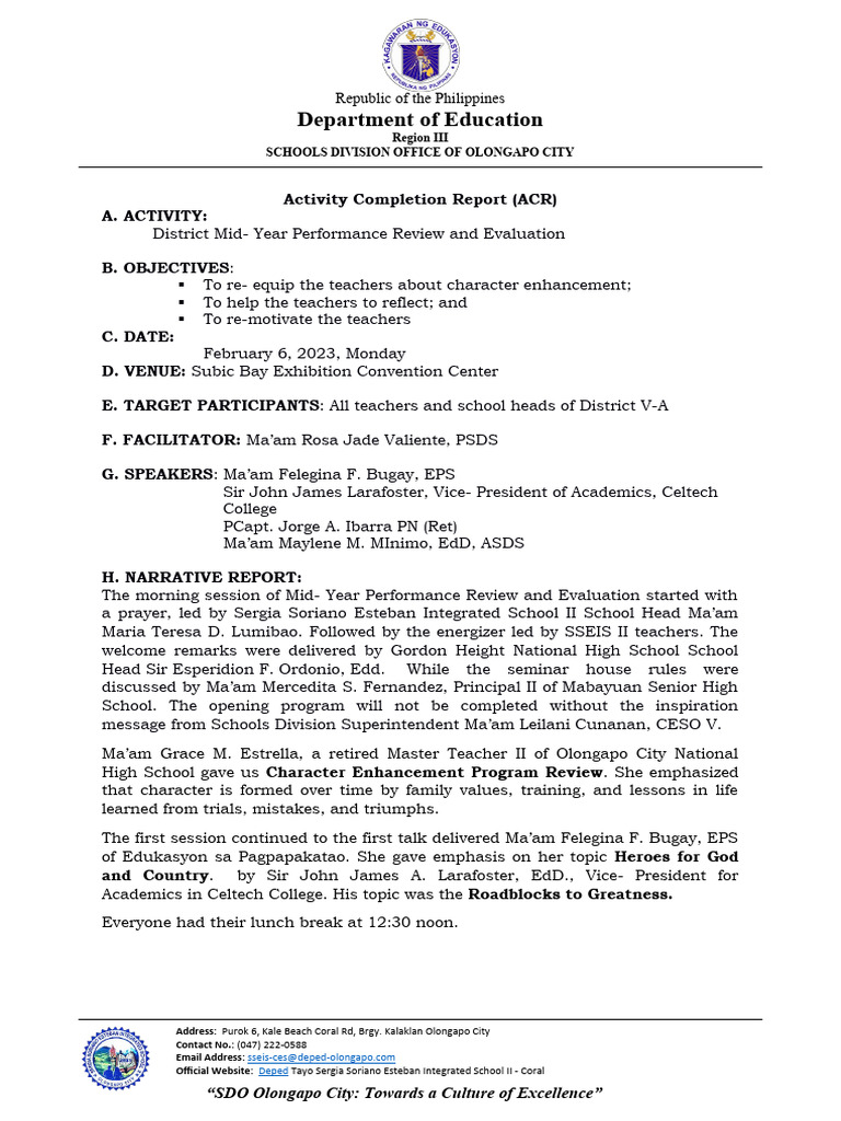 Activity Completion Report - MPRE DAY 1 | PDF