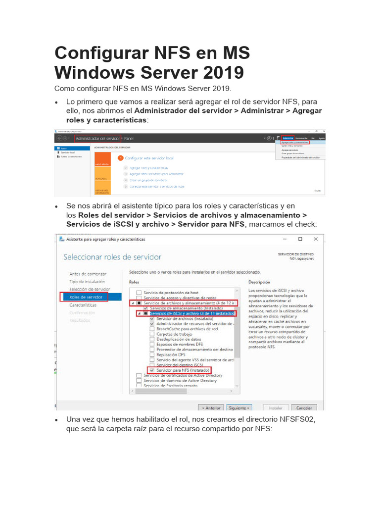 Configurar NFS en MS Windows Server 2019 | PDF