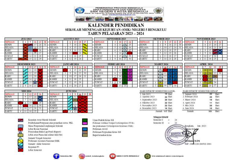 Kalender Pendidikan 2023-2024 - SMKN 5 | PDF