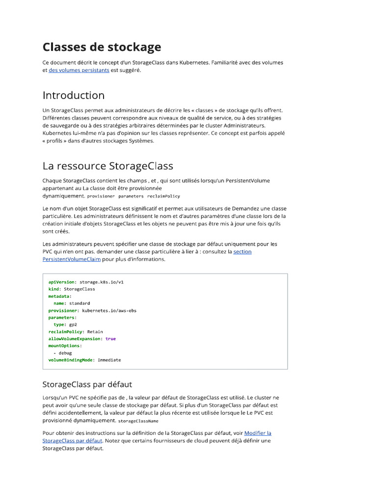 Storage Class K8S | PDF
