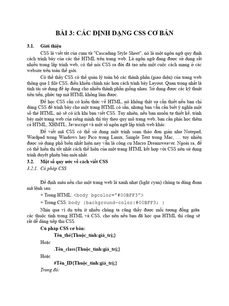 De Cuong Bai Giang Bai 3 | PDF