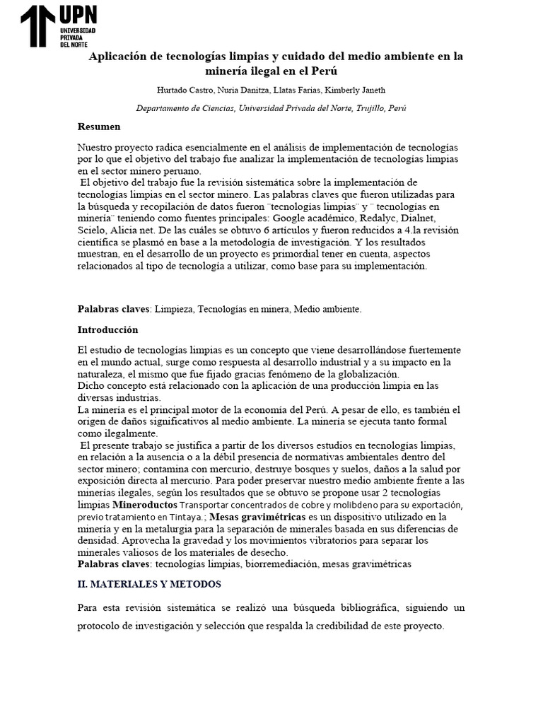 PROYECTO DE INVESTIGACION AVANCE N° 3 Quimica DD (2.... | PDF