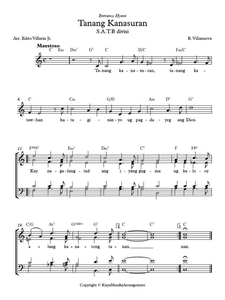 Tanang Kanasuran SATB Divisi | PDF