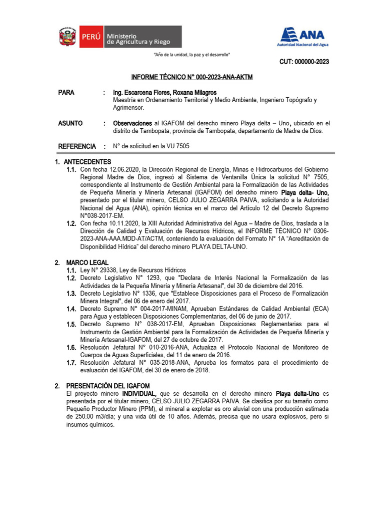 Modelo de Informe Técnico | PDF