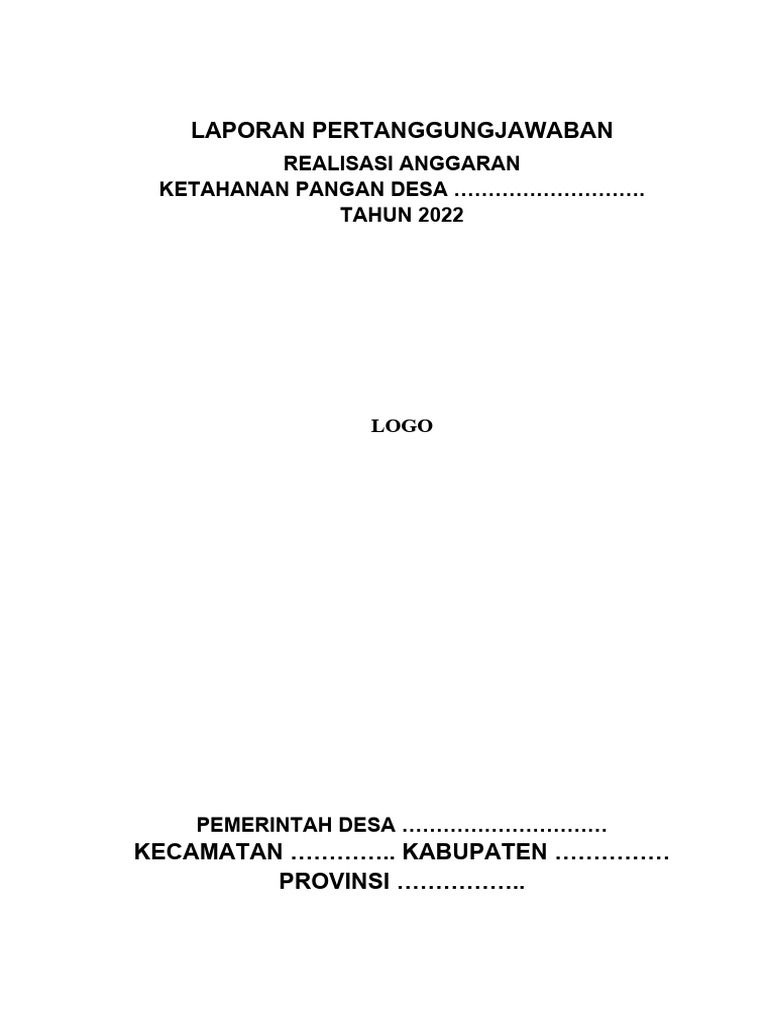 Laporan Pertanggungjawaban Ketahanan Pangan | PDF | Pengelolaan ...