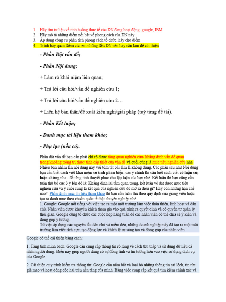 Dàn Ý Phong Cách T CH C | PDF