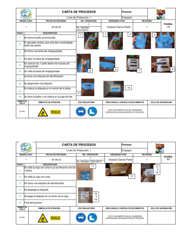 Cartas de Proceso - de Empaque1 | PDF