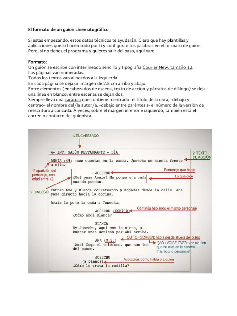 El Formato de Un Guion Cinematográfico | PDF