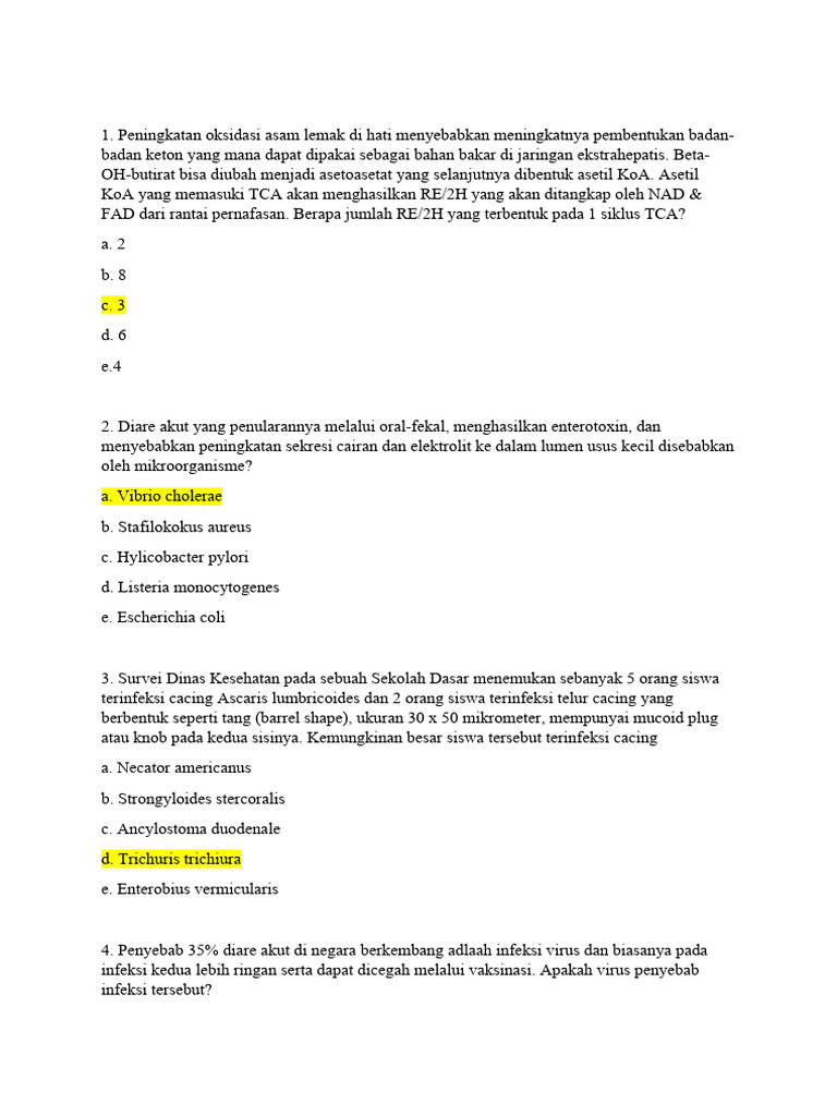 Soal Pencernaan Uas 2022 | PDF