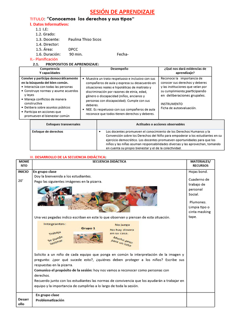 Sesion de Derechos Humanos 1ro A | PDF