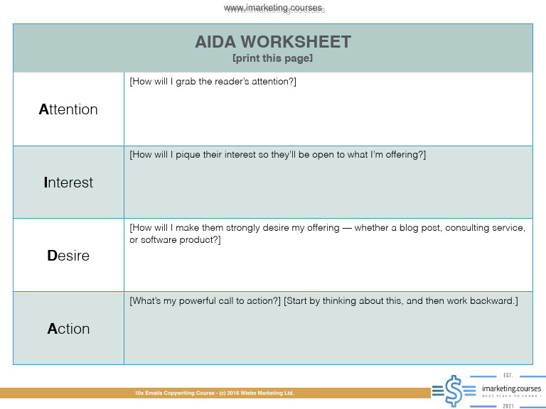 10-AIDA Worksheet | PDF