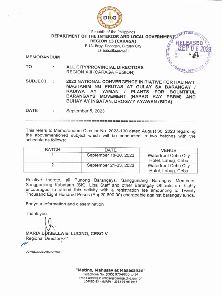 Memorandum Circular No 2023 130 Re 2023 National Convergence Initiative ...