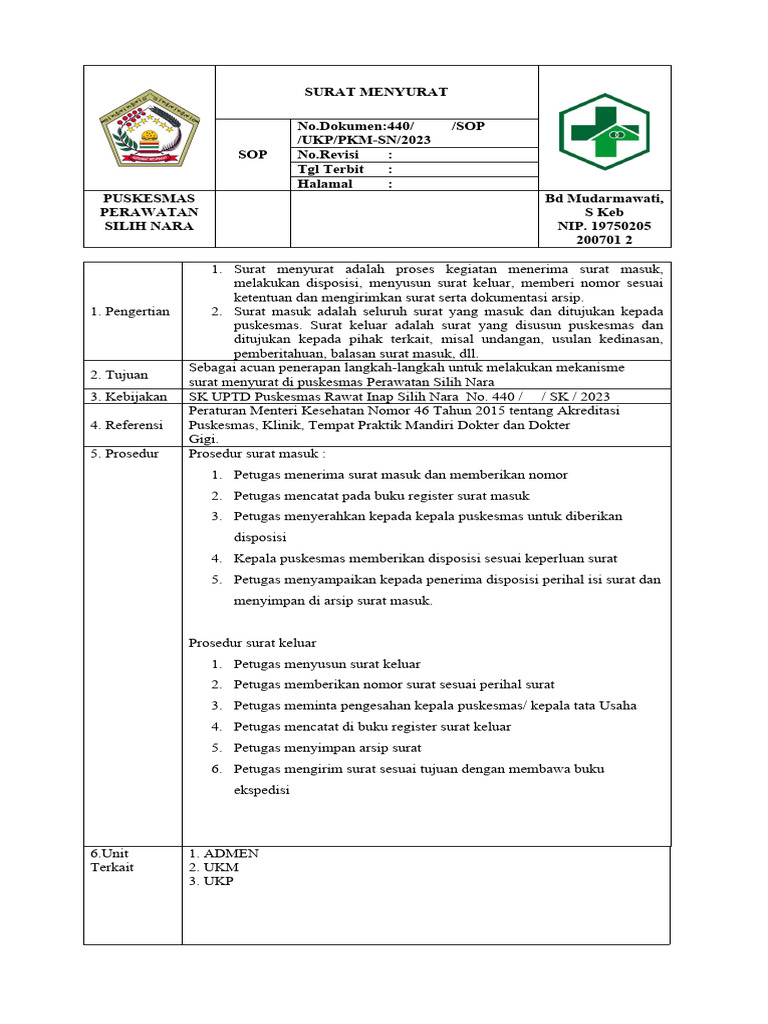 Sop Surat Menyurat | PDF