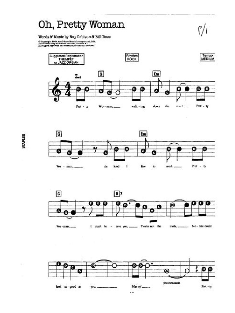 Roy Orbison - Oh Pretty Woman | PDF