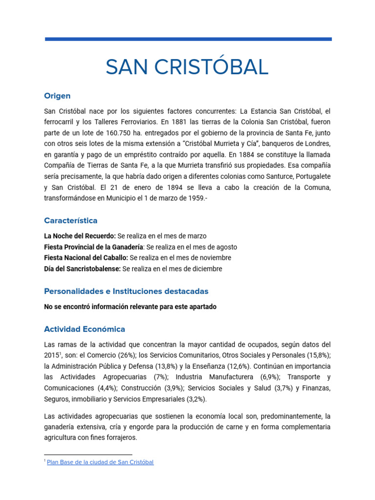 San Cristóbal | PDF