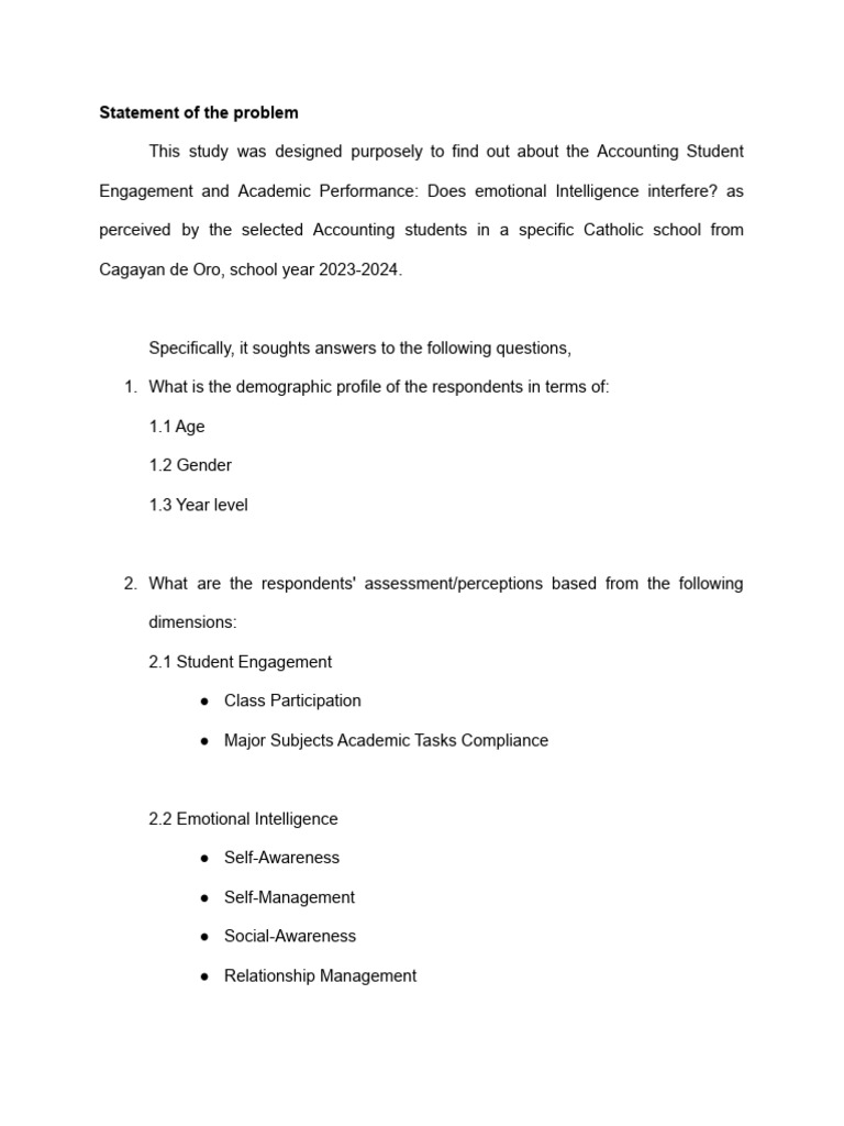 ACTIVITY - Complete Statement of The Problems, Hypothesis, Significance ...