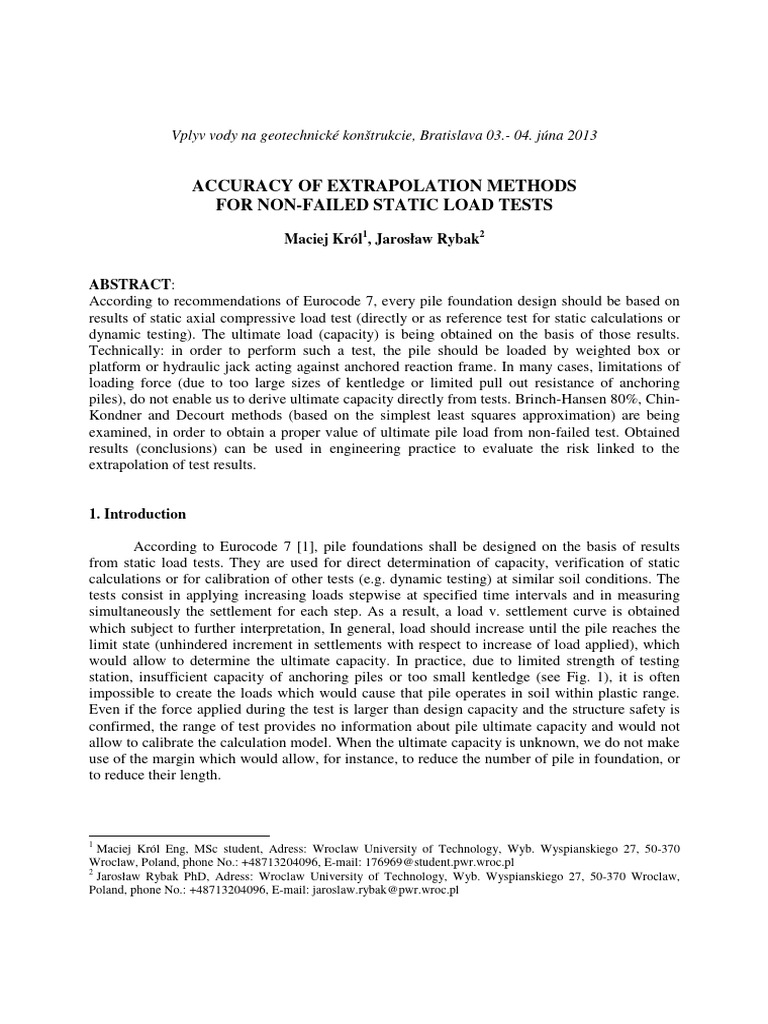 Geotechnical Load Test Methods | PDF
