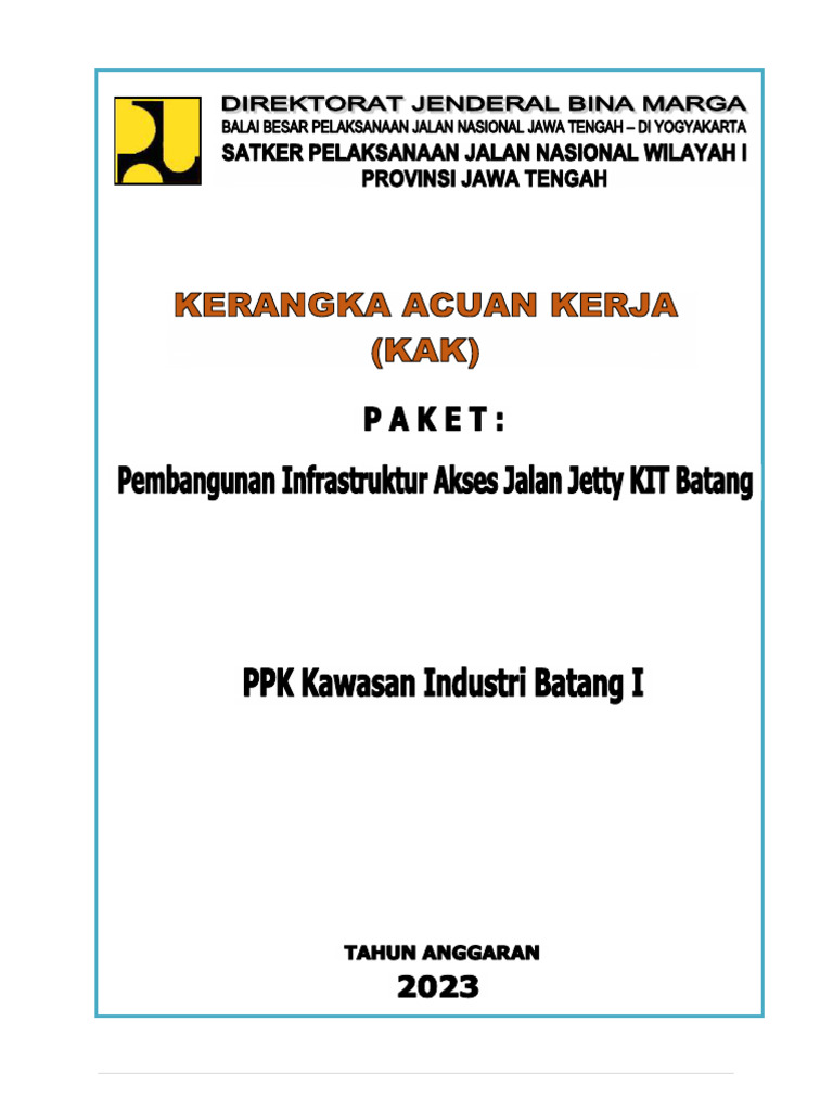 KAK Pembangunan Infrastruktur Akses Jalan Jetty | PDF