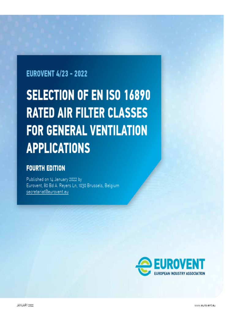 Eurovent REC 4-23 - Selection of EN ISO 16890 Rated Air Filter Classes ...