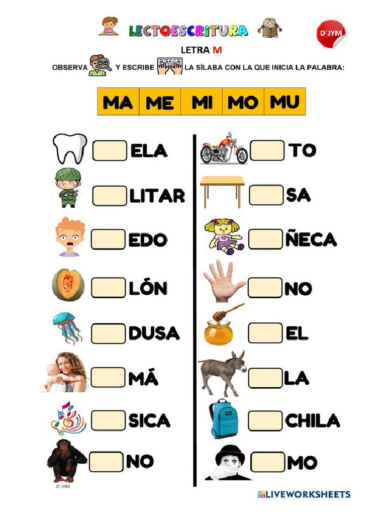 Silaba Inicial "M" | PDF