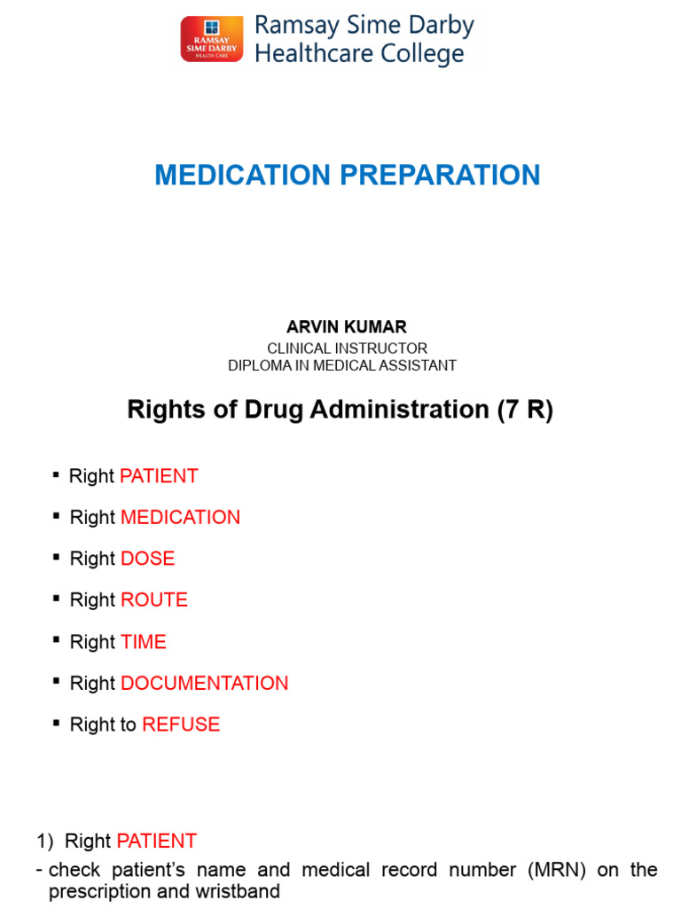 Medication Preparation | PDF | Self-Improvement | Science & Mathematics