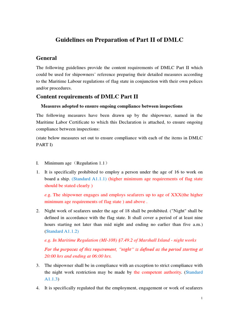 Guidelines On Preparation of Part II of DMLC, 2013 | PDF | Business | Law