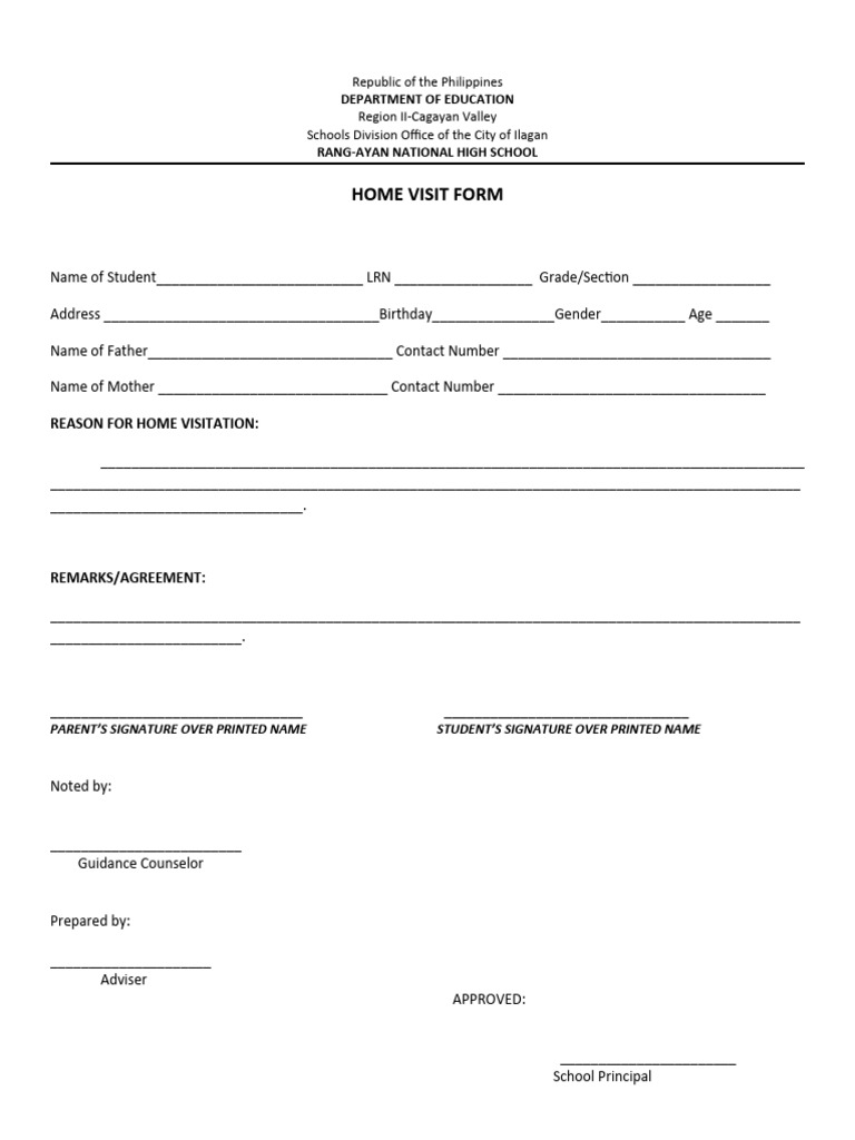 home visit form | PDF