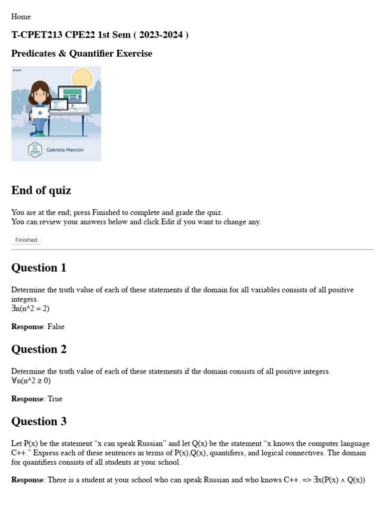 Discrete Math Quiz | PDF