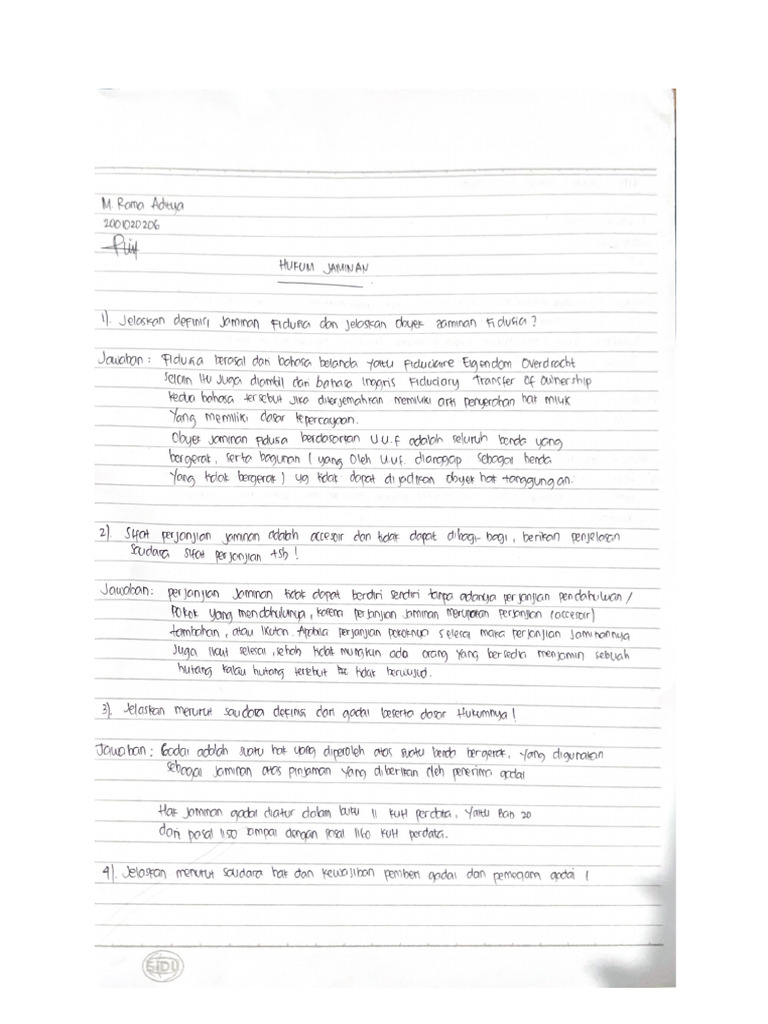 Hukum Jaminan M Rama Aditya Pdf