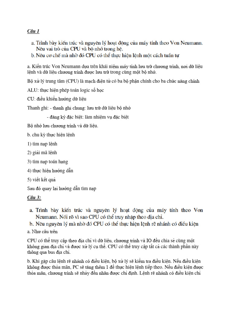 Lý thuyết vxl final | PDF