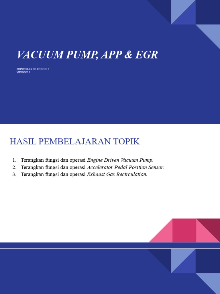 Week 6 VACUUM PUMP, APP - EGR | PDF
