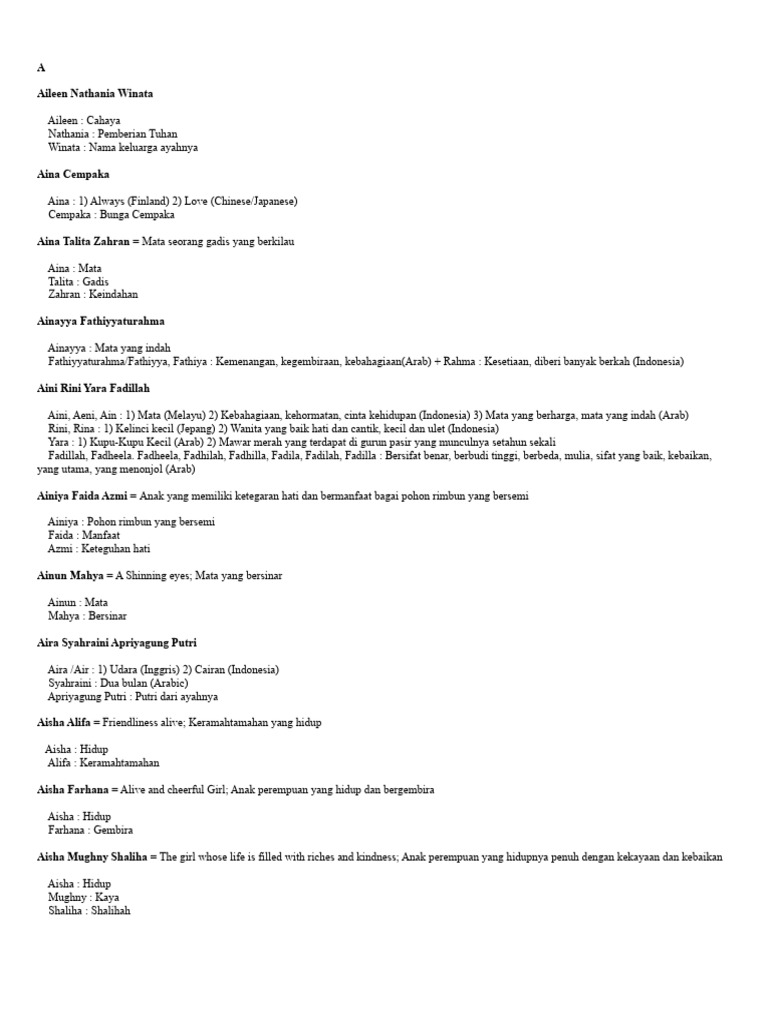 Nama2 Bayi Islami | PDF