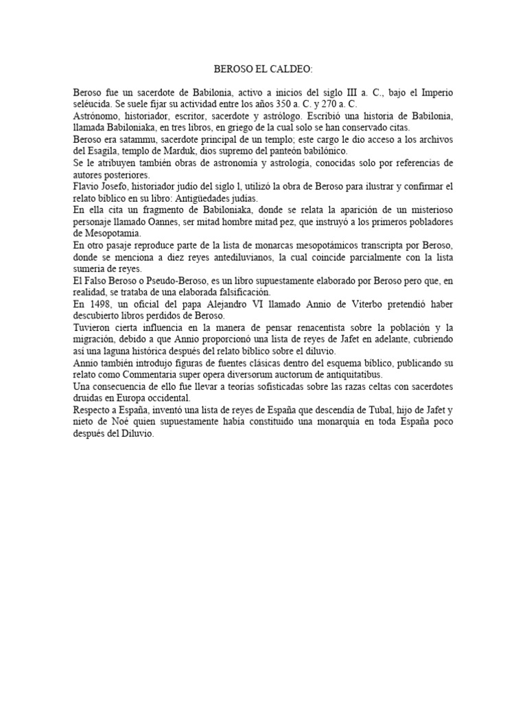 BEROSO EL CALDEO | PDF