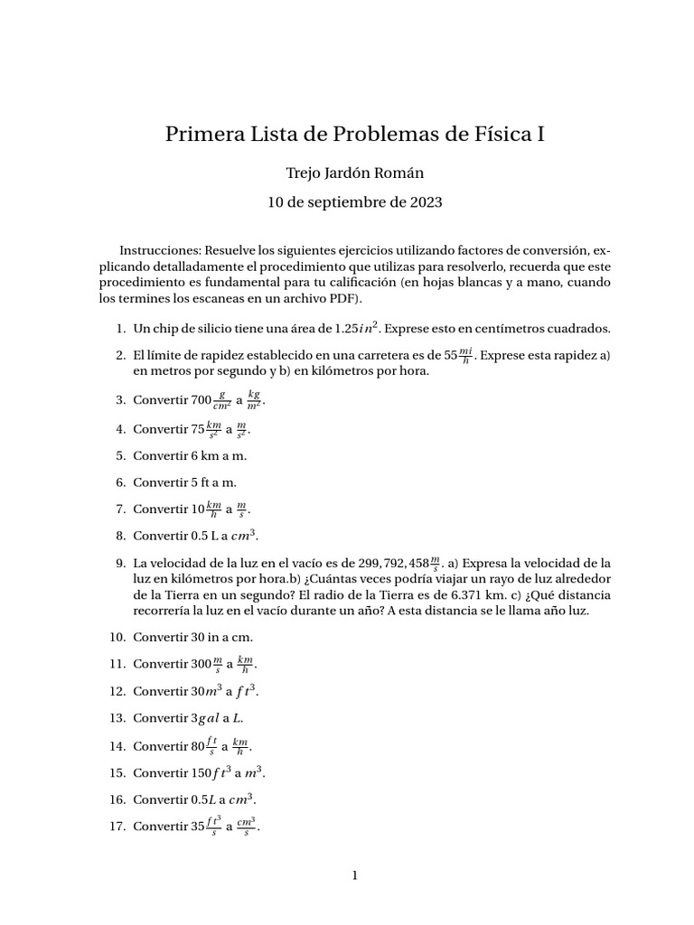 Lista de Problemas 1 | PDF