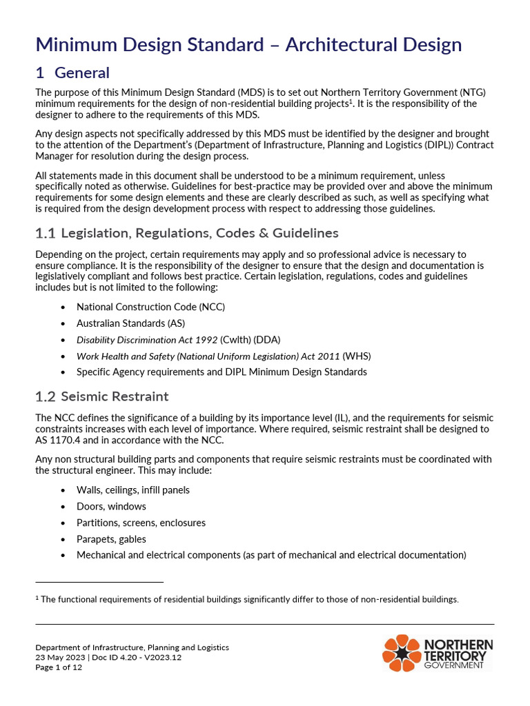 Minimum Design Standard Docid420v202312 | PDF